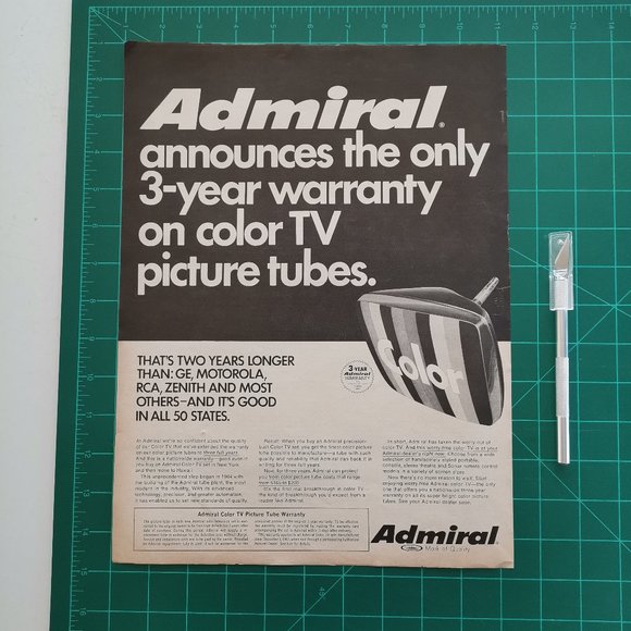 Vintage | Other | 6s Admiral Color Tv Tubes Vintage Magazine Ad | Poshmark